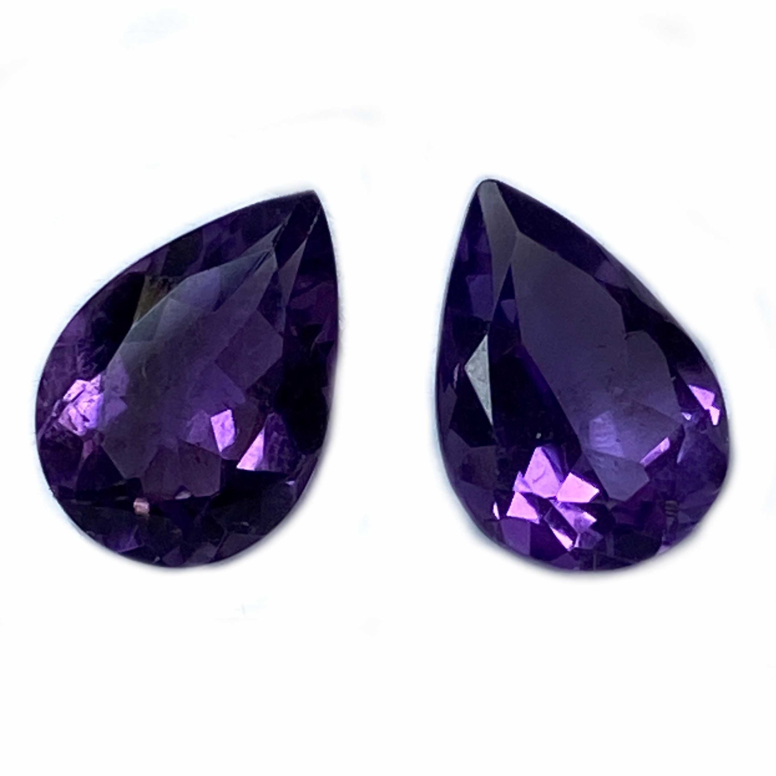 10x7mm Amethyst Pear Shaped Brilliant cut natural | Etsy