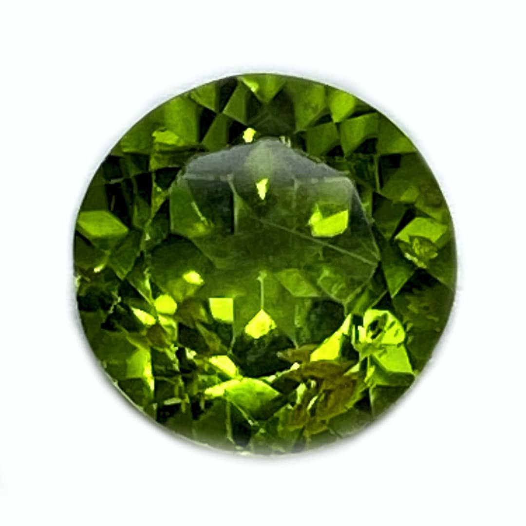 Natural 8 mm Peridoto Redondo Facetado AAA Calidad, piedra preciosa ...