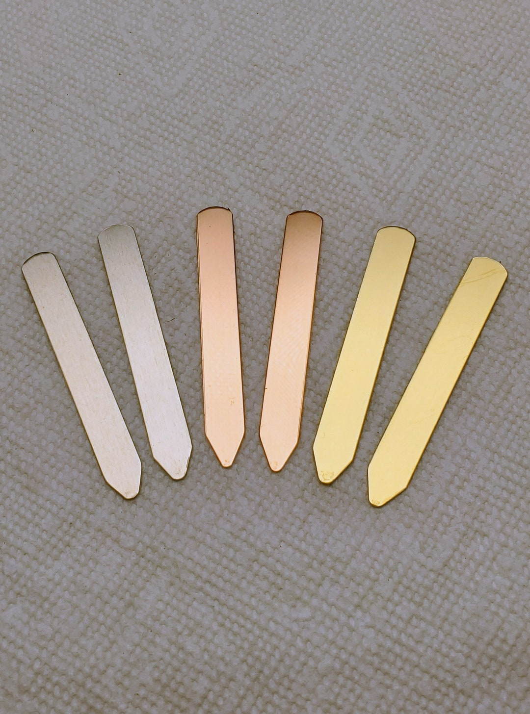Metal Collar Stays: Brass, Copper, Stainless, or Aluminum (10-100) - Etsy