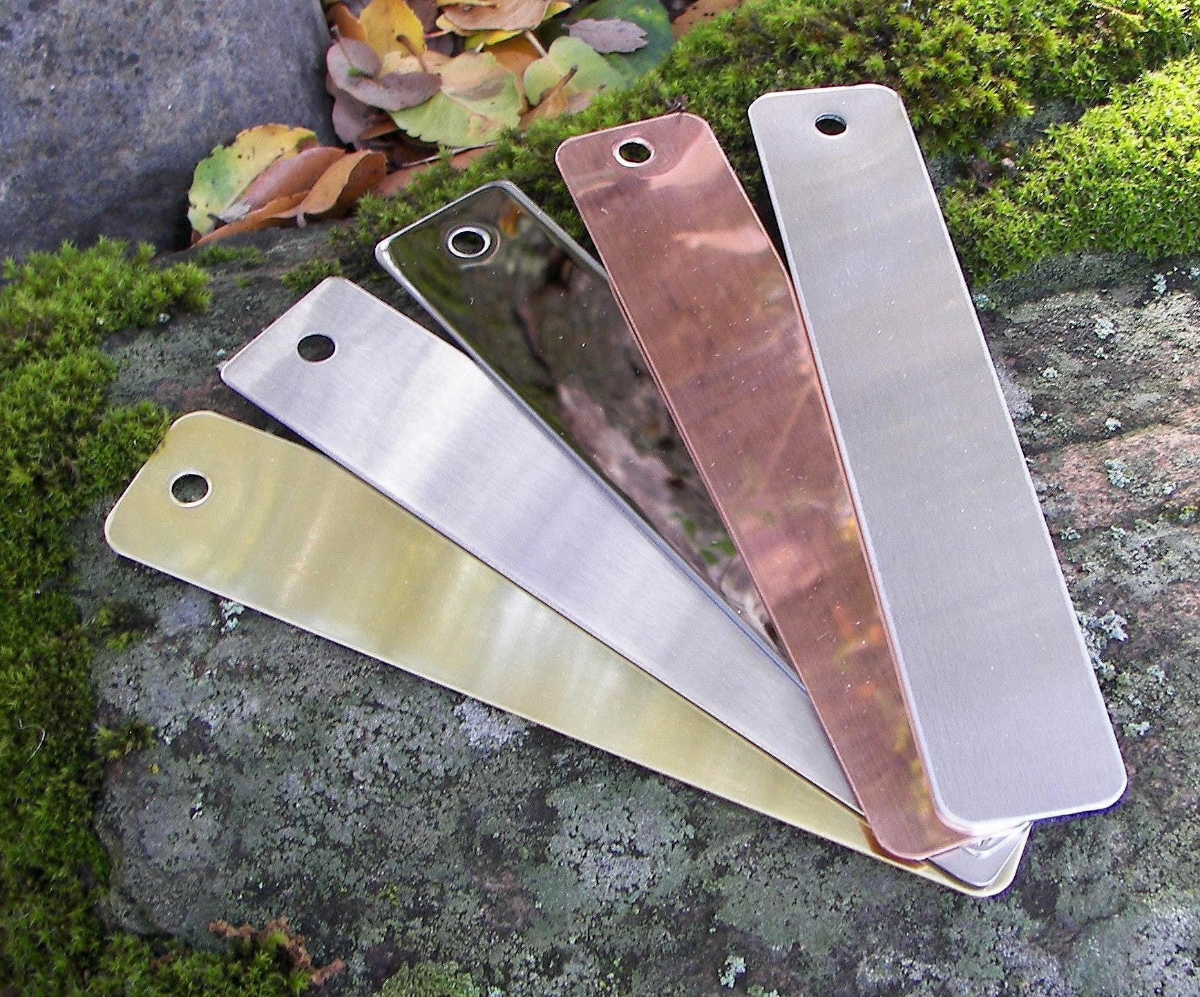 Metal Bookmark Blanks (5-400): Aluminum, Brass, Copper, or Stainless ...