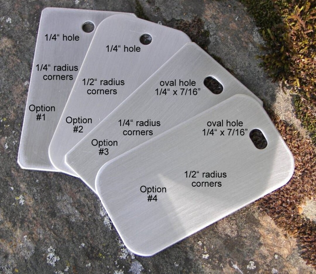 Aluminum Luggage Tag (5-200) 2" X 3.5" 14 Ga. (.0625") Aluminum ...