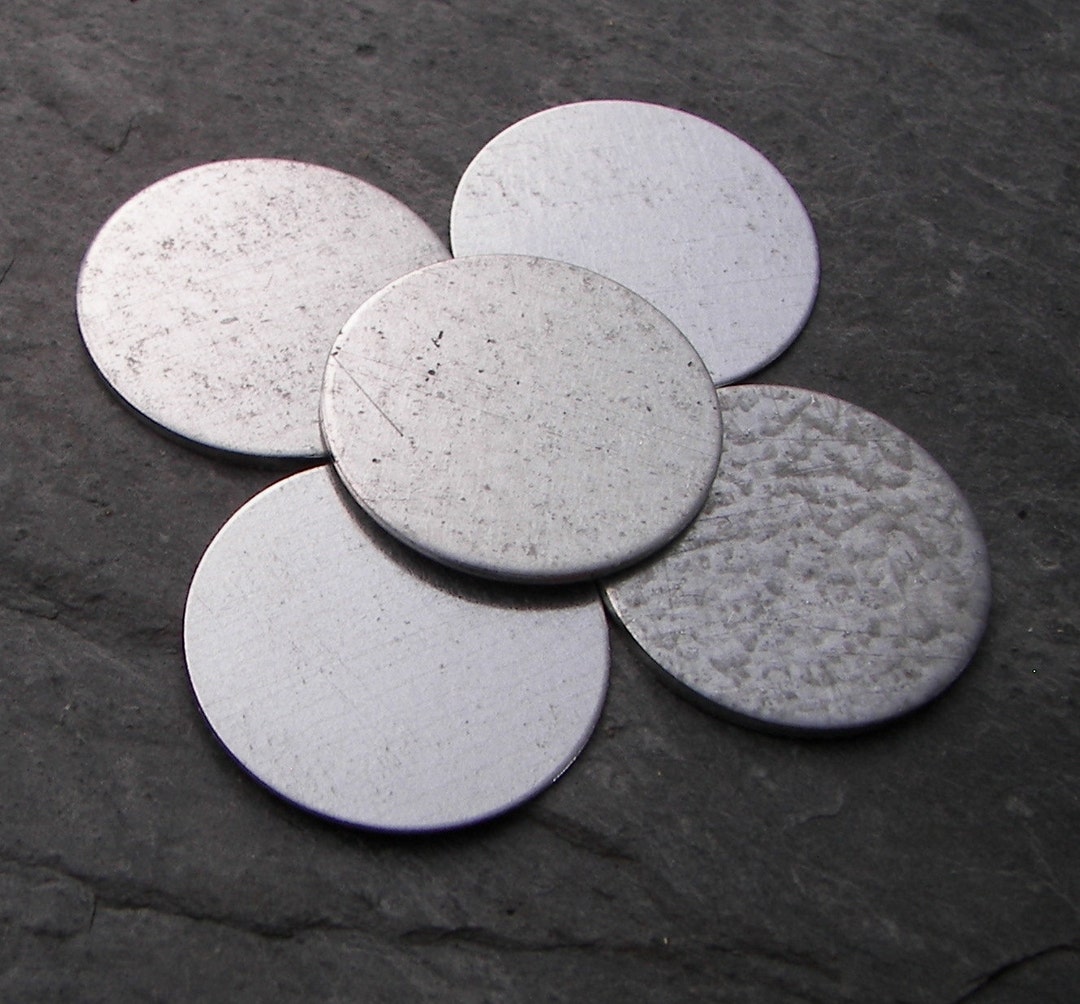 Galvanized (50) 1" Round Discs, Circles Smooth Engraving and Hand ...
