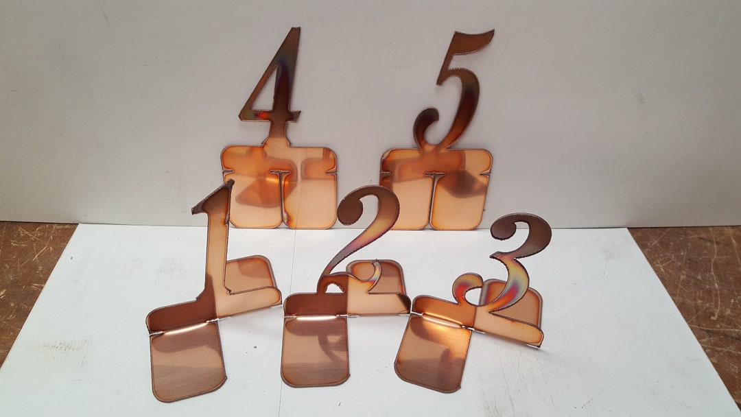 Wedding 4" Table Numbers Copper (1-55 or More, Just Ask) Free Standing ...