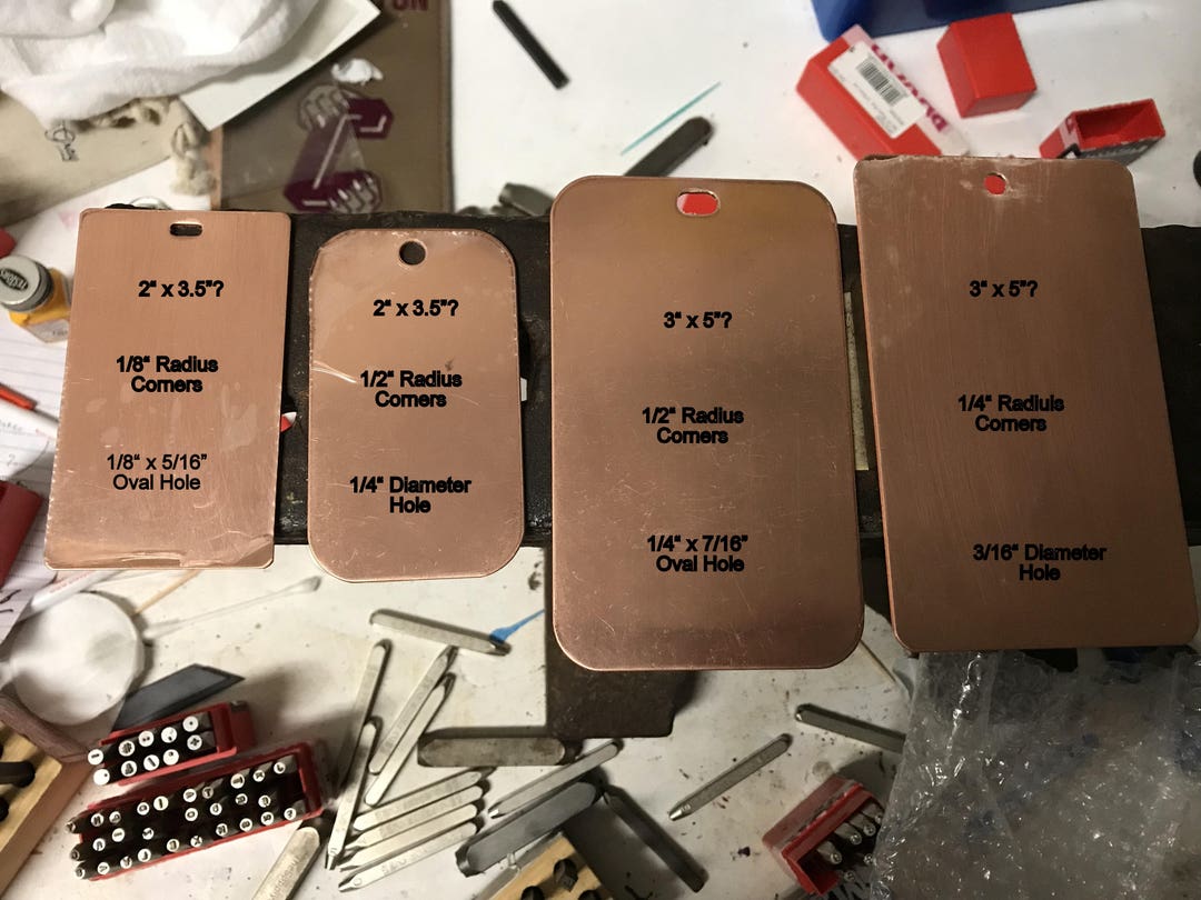 Copper Luggage Tag 2" X 3.5" (2-400) 16 Gauge (48 Ounce-.0647"), Copper ...