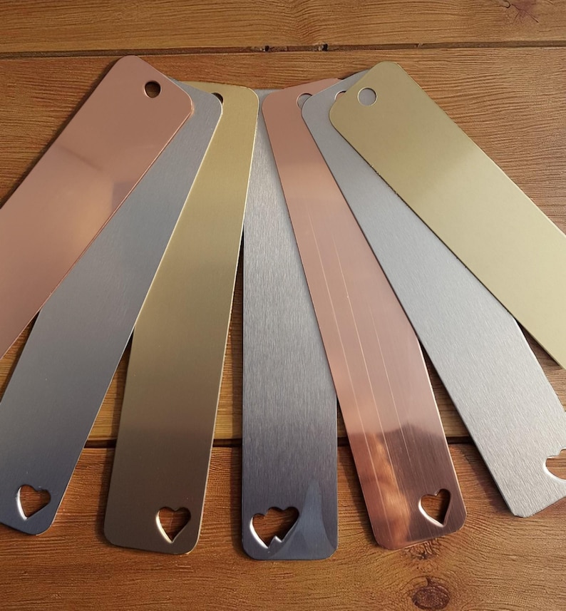Metal Bookmark Blanks With Heart Cutout: Copper, Brass, or Aluminum ...