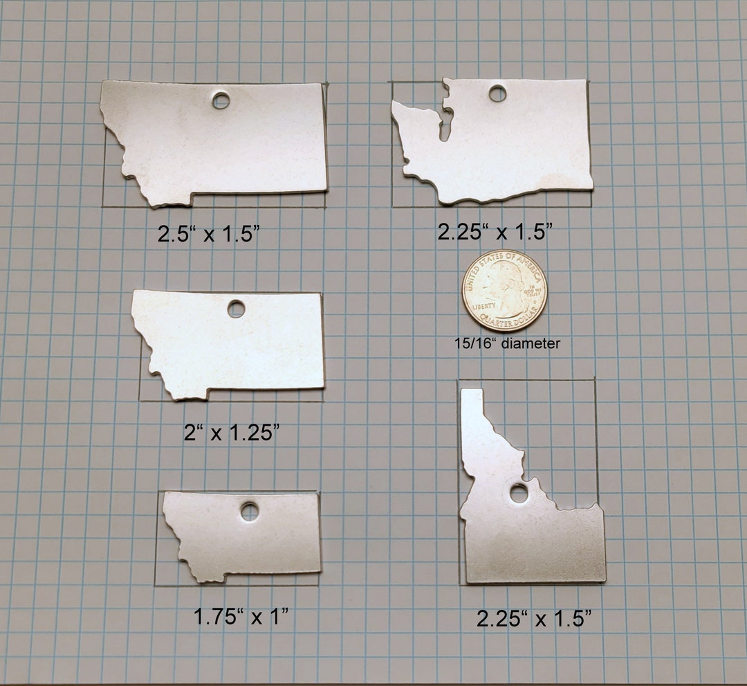 Katy's State Dog Tags (5-400) 1.75" X 1" Shiny, Tumbled, Polished 14 ...