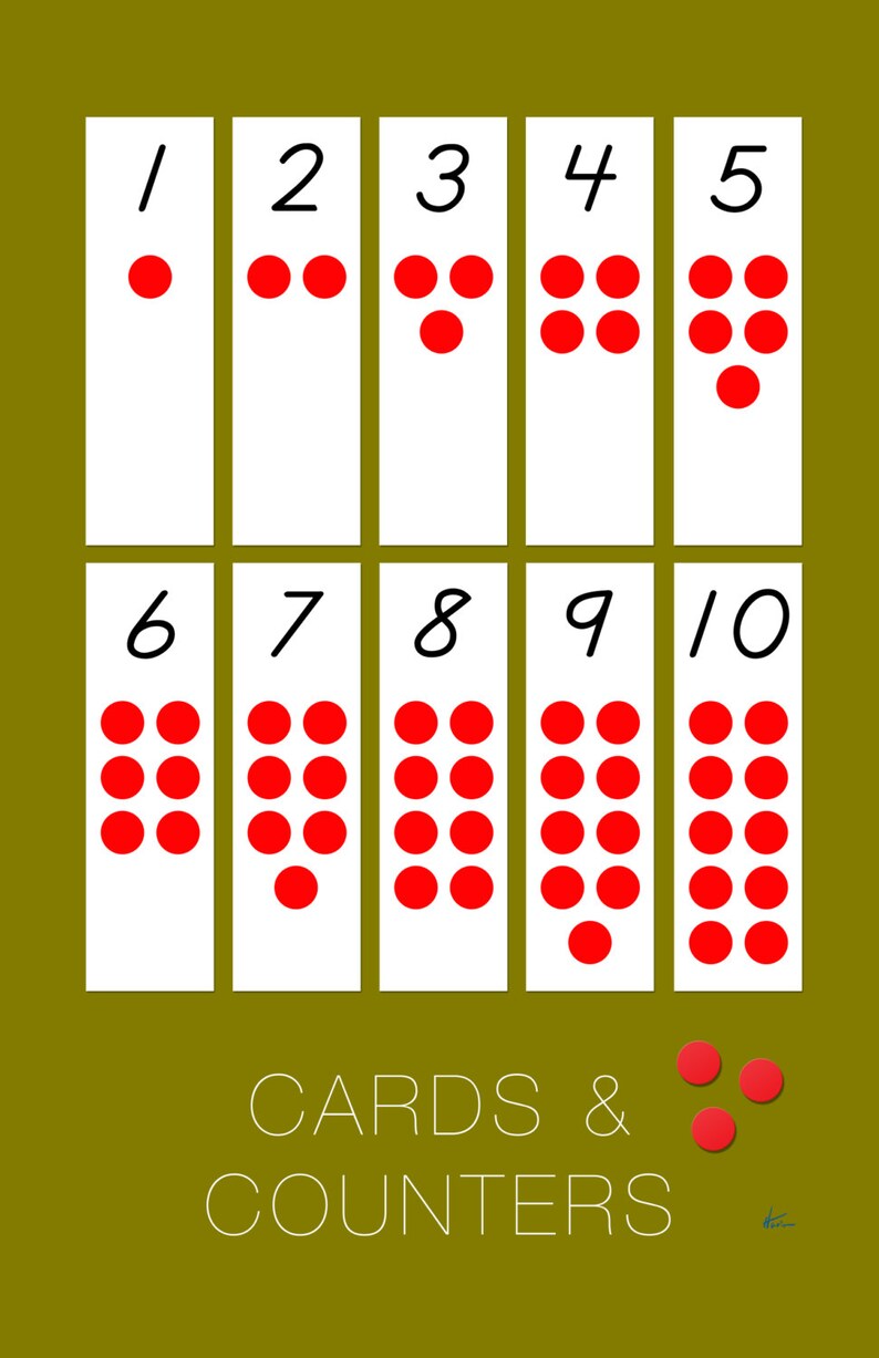 Montessori Cards & Counters Art 8x10 or 11x17 Montessori - Etsy