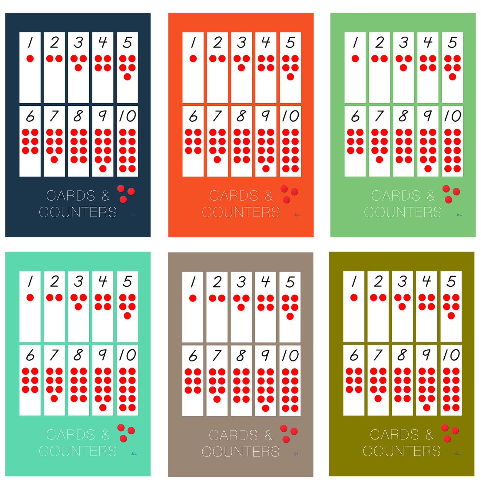 Montessori Cards And Counters Art 8x10 Or 11x17 Montessori Etsy