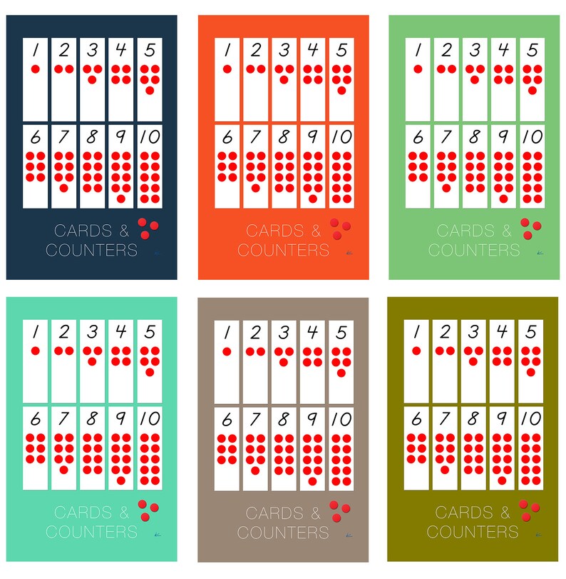 Montessori Cards & Counters Art 8x10 or 11x17 Montessori - Etsy