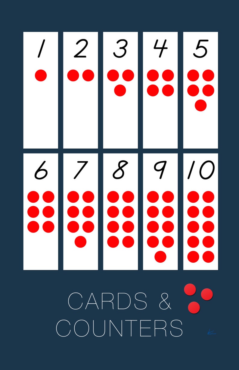 Montessori Cards & Counters Art 8x10 or 11x17 Montessori - Etsy