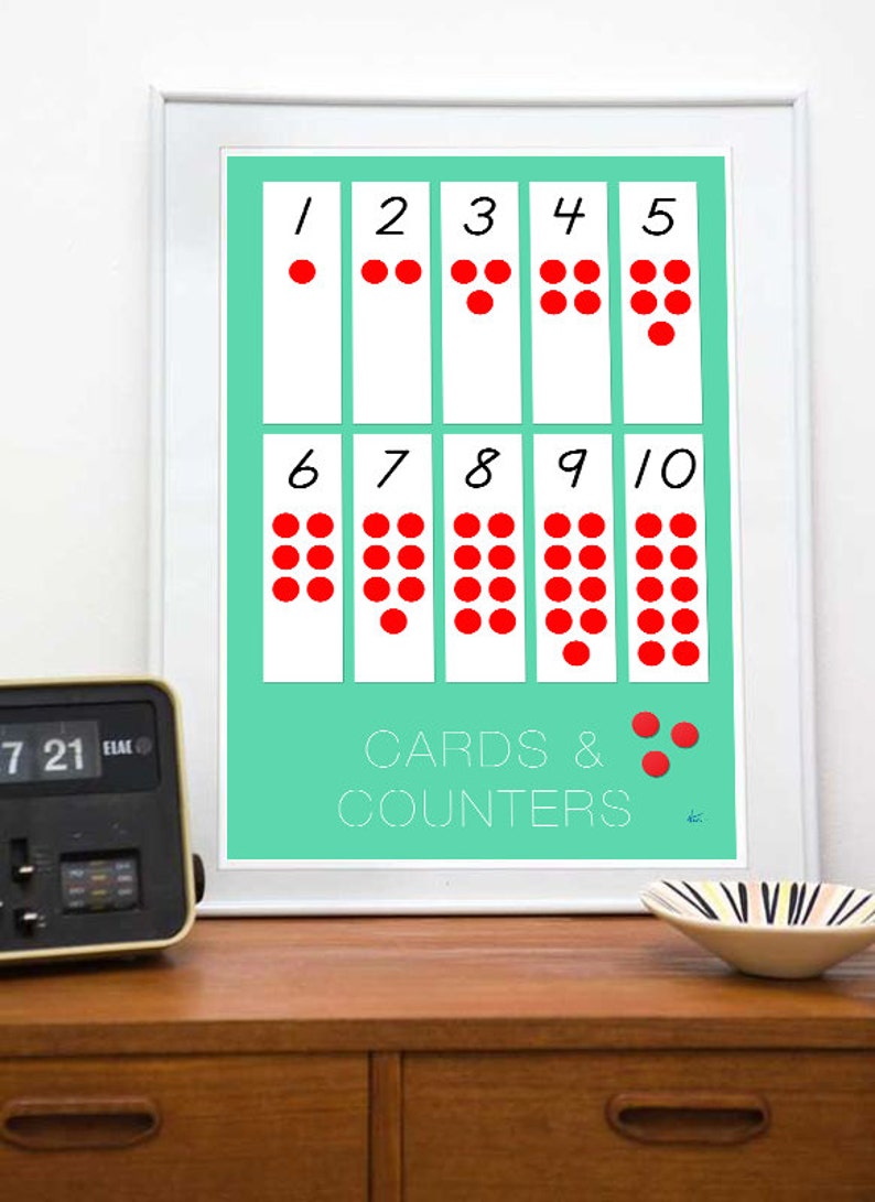 Montessori Cards & Counters Art 8x10 or 11x17 Montessori - Etsy