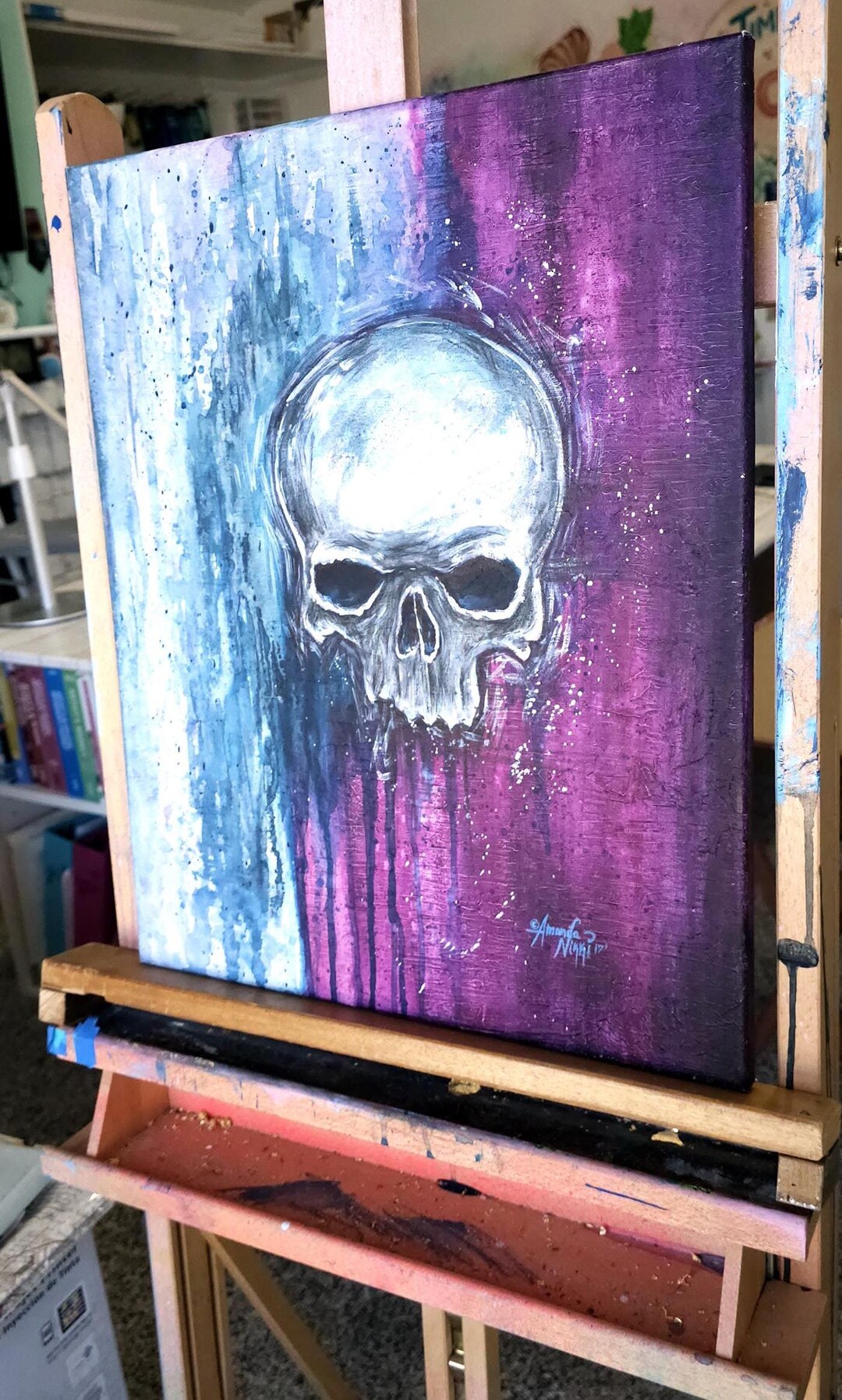 Original Skull Painting/skull/free Shipping/handmade/skull Painting ...
