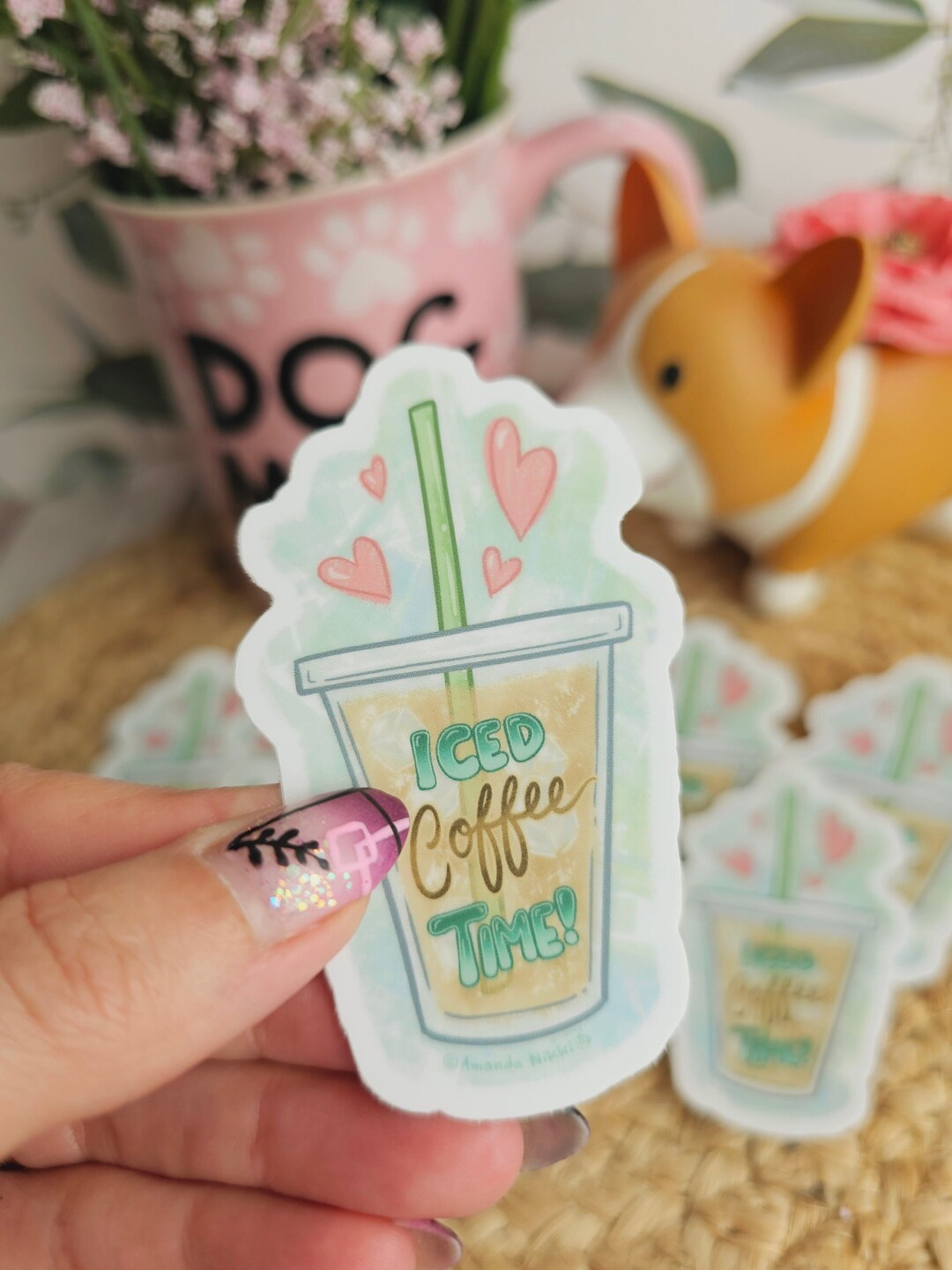 Iced Coffee Time Sticker - Etsy