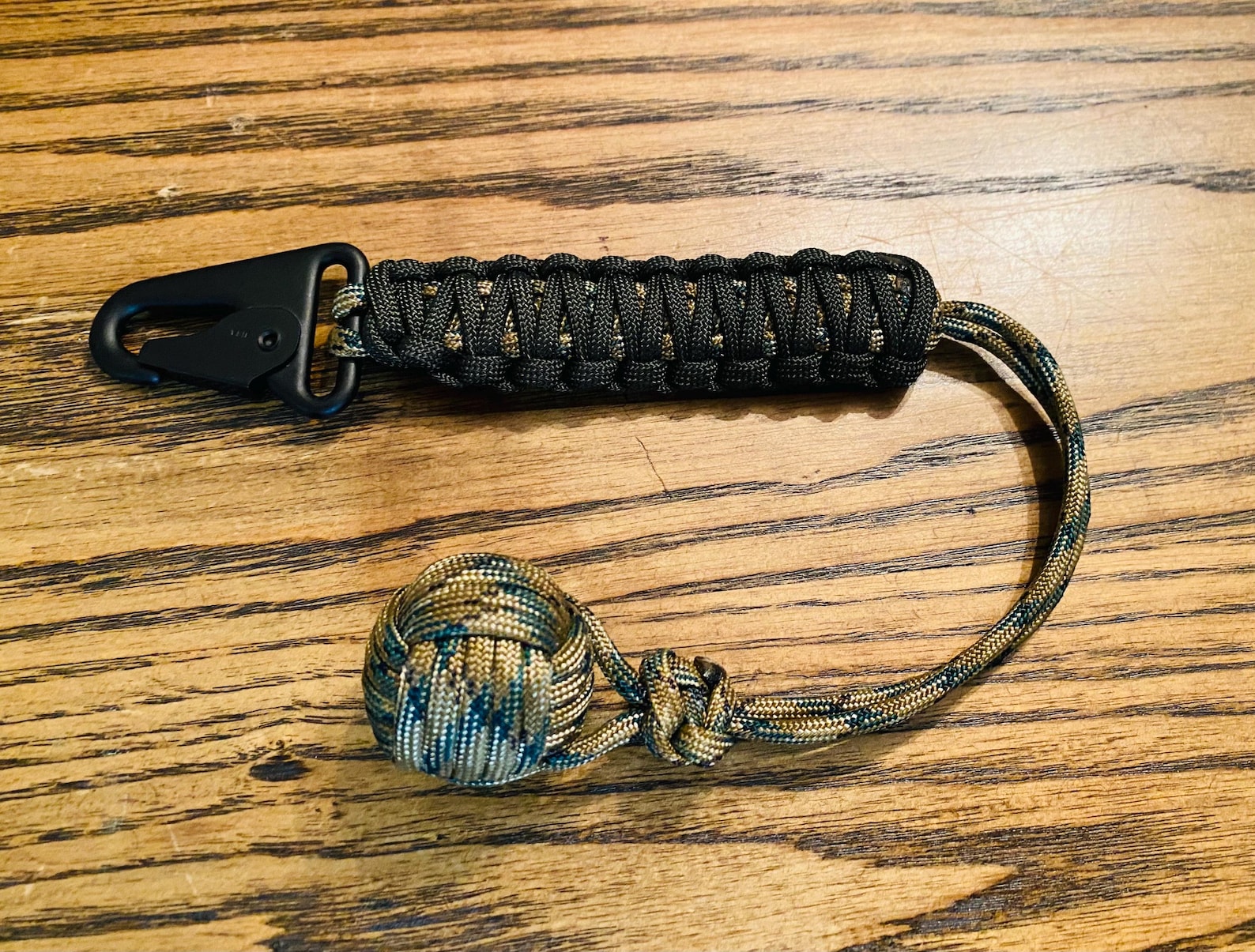 1” Monkey Fist Paracord Keychain Steel Ball Bearing Multicamo and OD ...