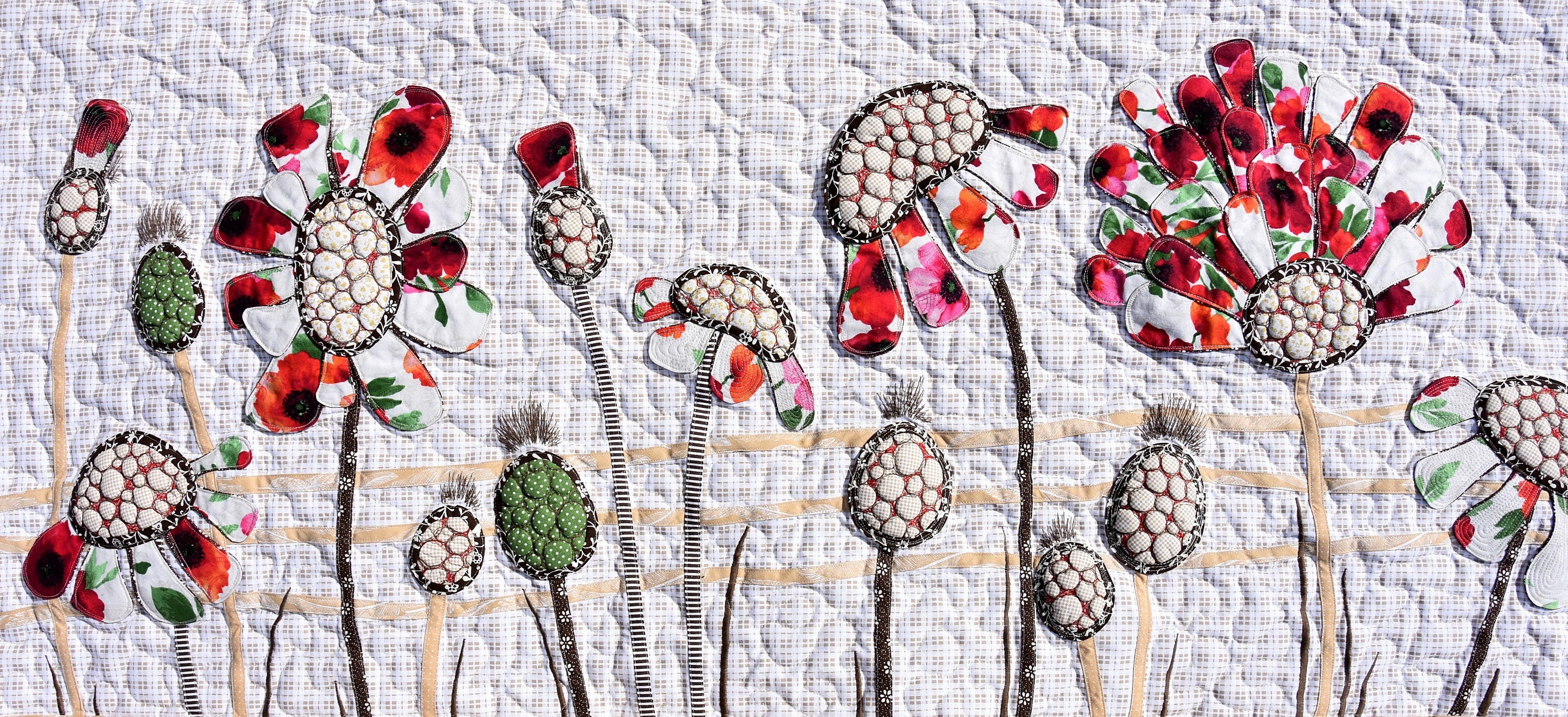 King Size Quilt Sofa Quilts With Flower Applique Kajura Design - Etsy