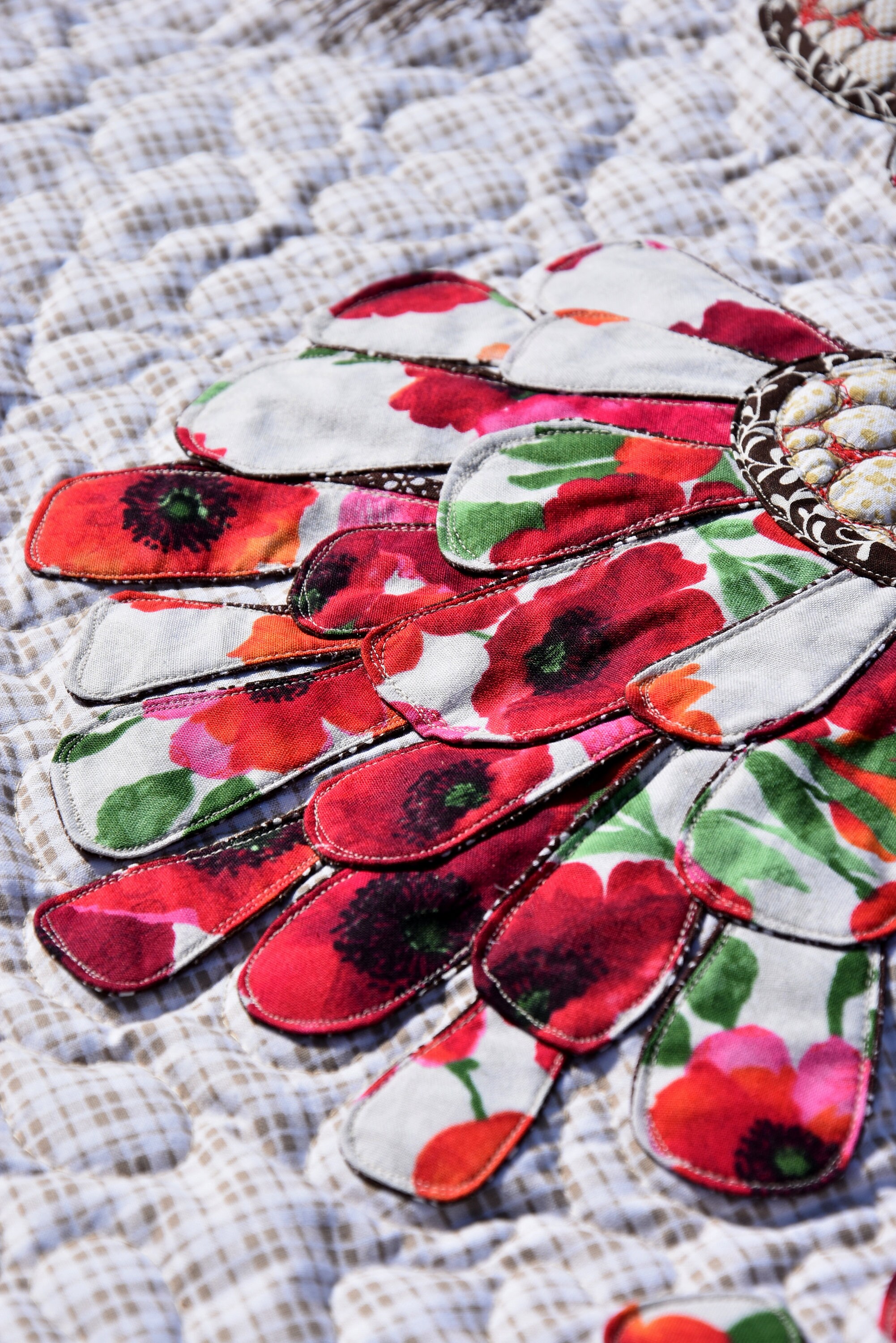 King Size Quilt Sofa Quilts With Flower Applique Kajura Design - Etsy