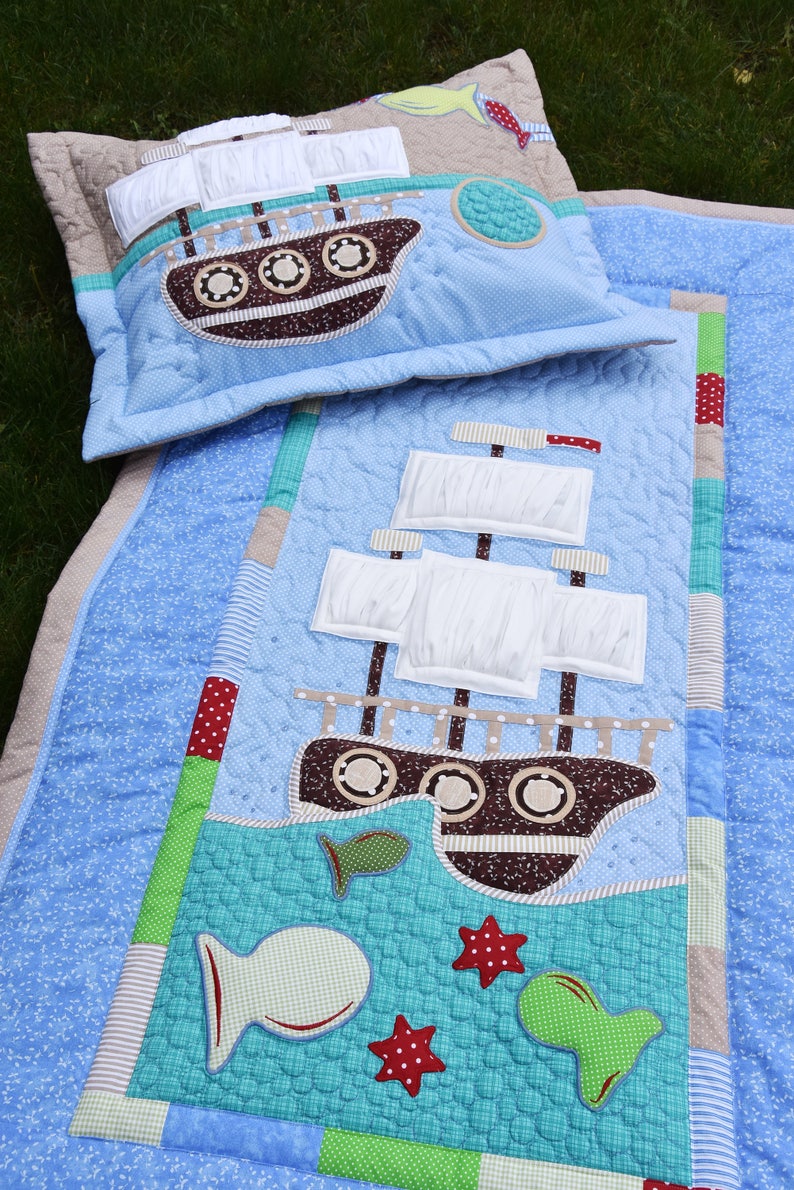 Pirate Quilt Corsair Quiltboy Quilt Pirates Ship Quilt | Etsy