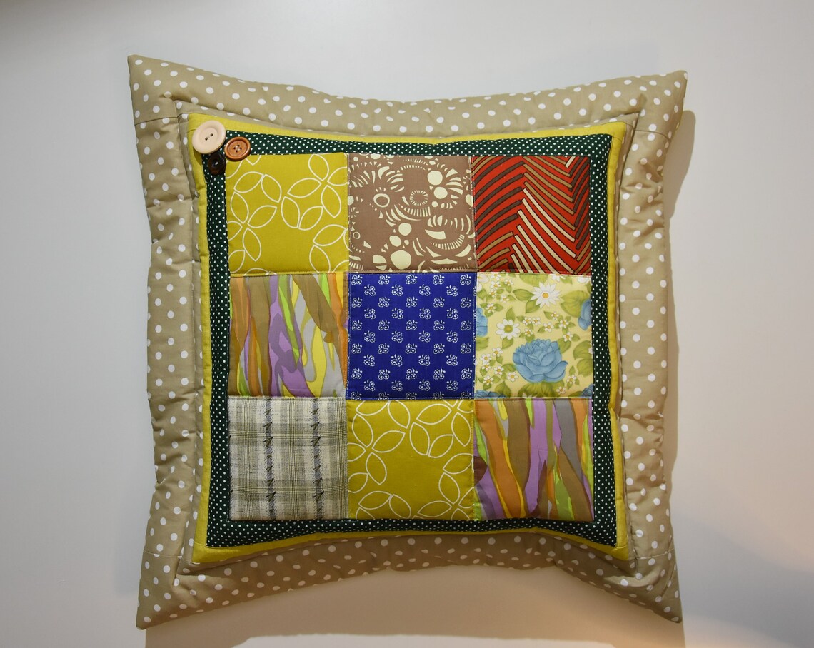 Cuscini patchwork di Kajura trapunta cuscino decorativo nero - Etsy Italia