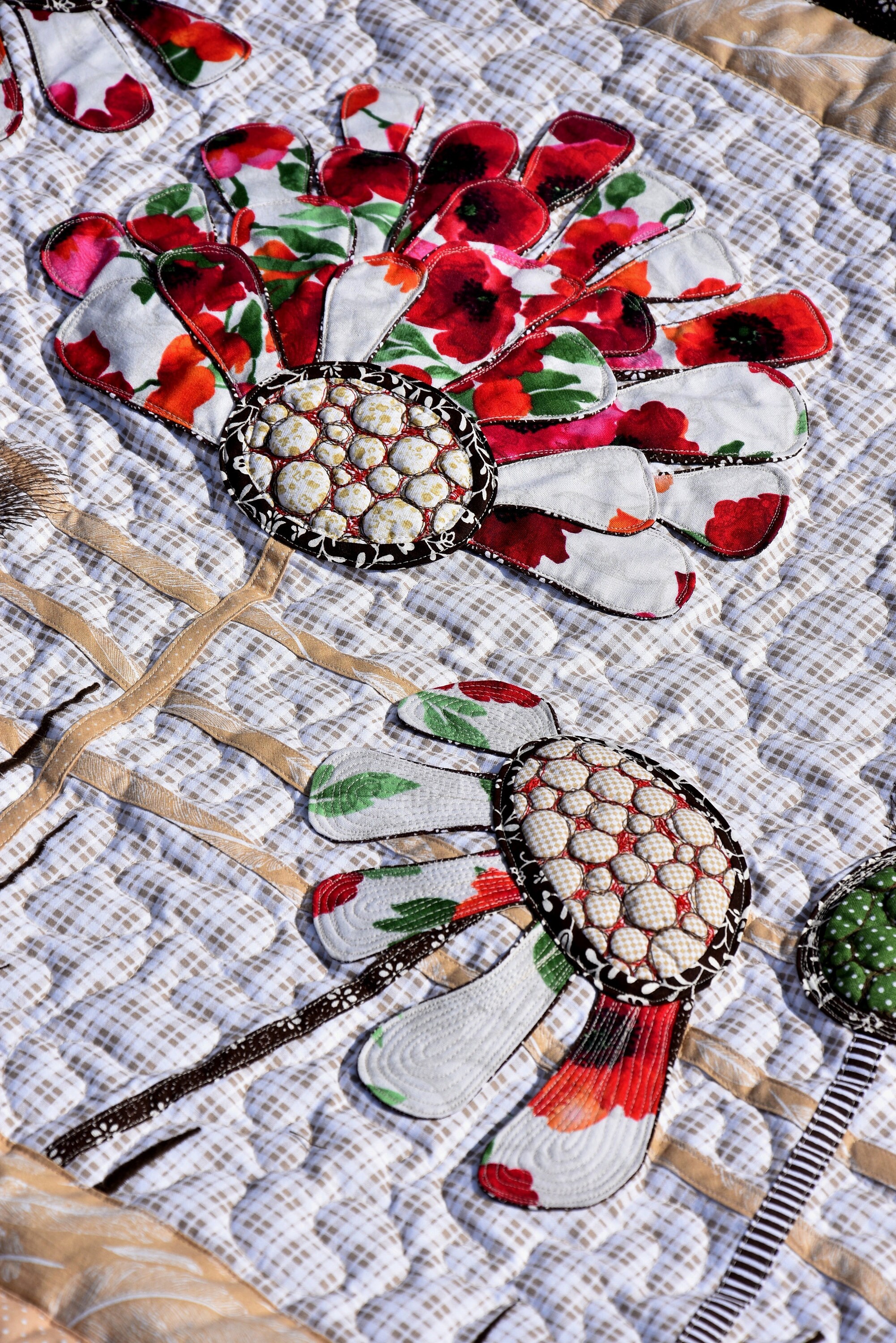 King Size Quilt Sofa Quilts With Flower Applique Kajura Design - Etsy