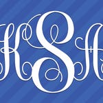 Vine Interlocking Monogram Letters Initials Vinyl Decal | Etsy