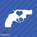 Gun With Heart Vinyl Decal Sticker | Etsy