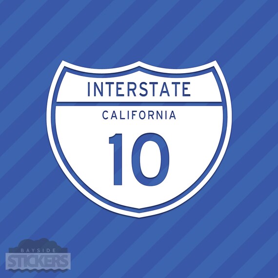 Interstate 10 California Vinyl Decal Sticker Freeway | Etsy