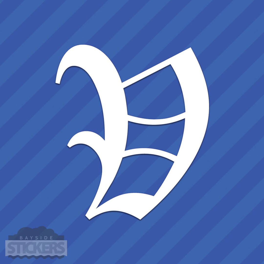 Old English Letter V Initial Vinyl Decal Sticker Diploma Font - Etsy