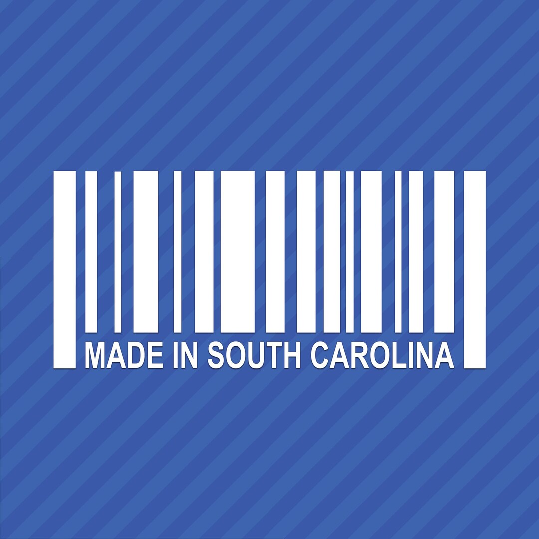 Made in South Carolina Barcode Vinyl Decal Sticker - Etsy