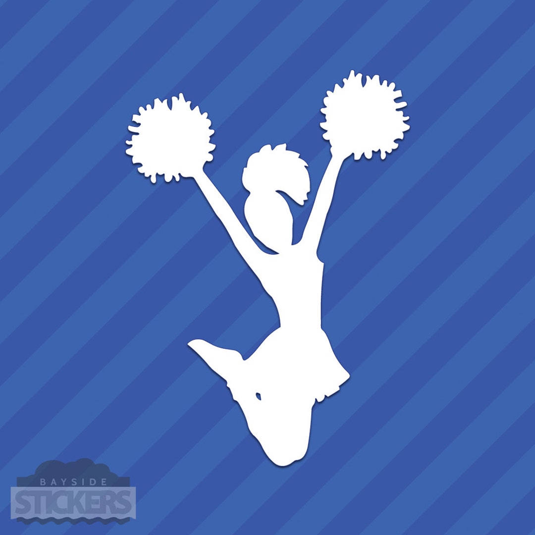 Cheerleader Vinyl Decal Sticker Cheerleading Squad Sports School Spirit ...