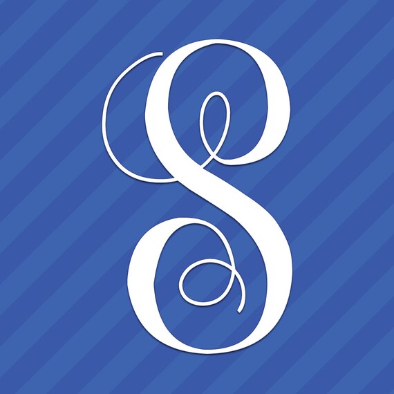 Vine Letter S Monogram Vinyl Decal Sticker | Etsy