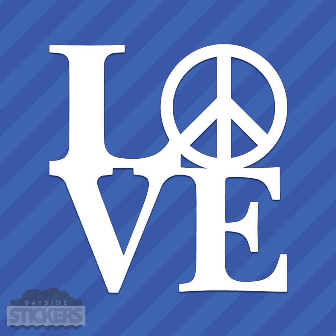 Love Peace Sign Vinyl Decal Sticker - Etsy