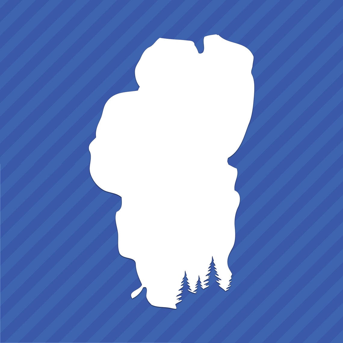 Lake Tahoe Outline With Trees Vinyl Decal Sticker - Etsy