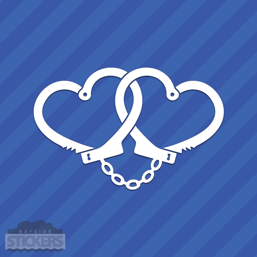 Love Handcuffs Vinyl Decal Sticker Heart Cuffs - Etsy