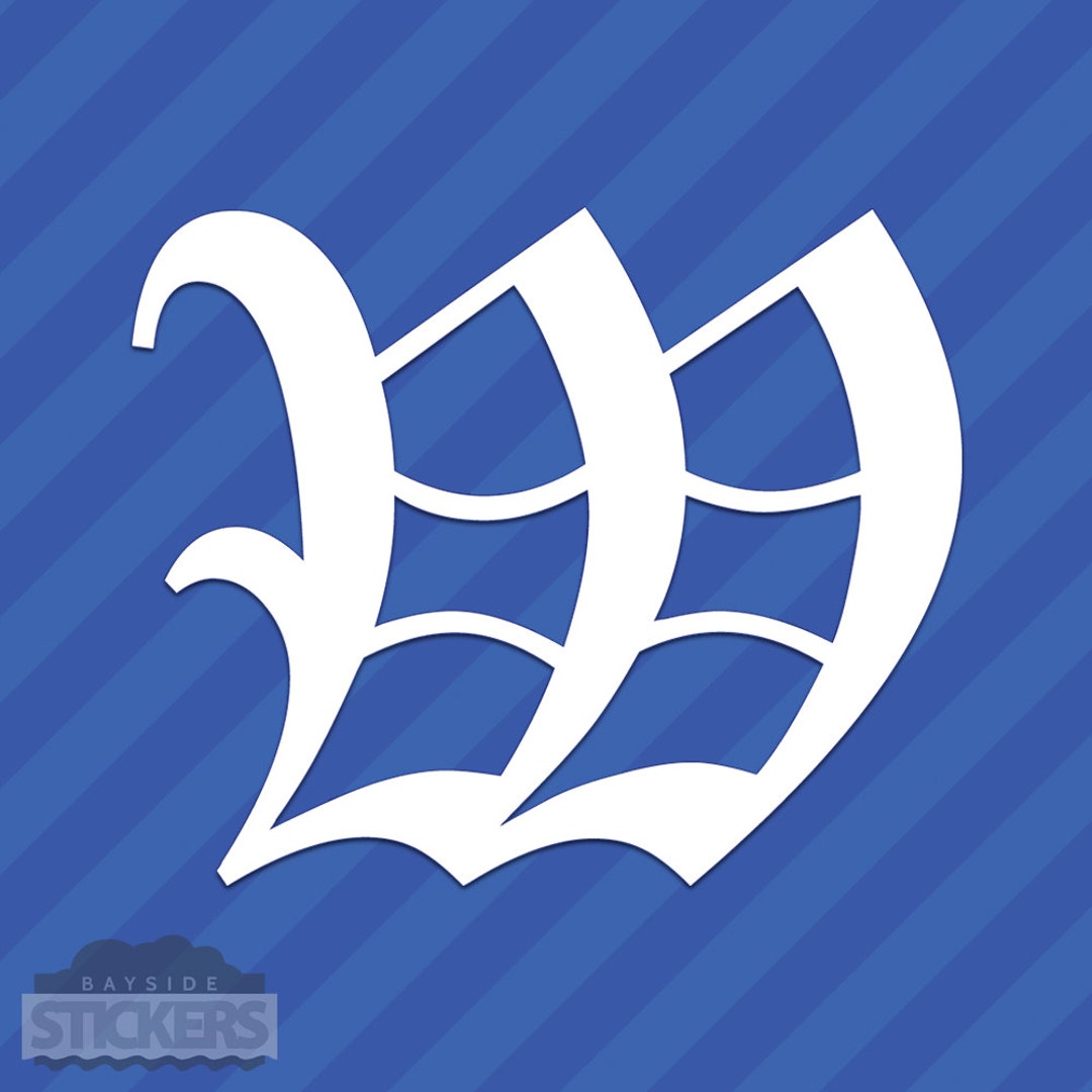 Old English Letter W Initial Vinyl Decal Sticker Diploma Font - Etsy