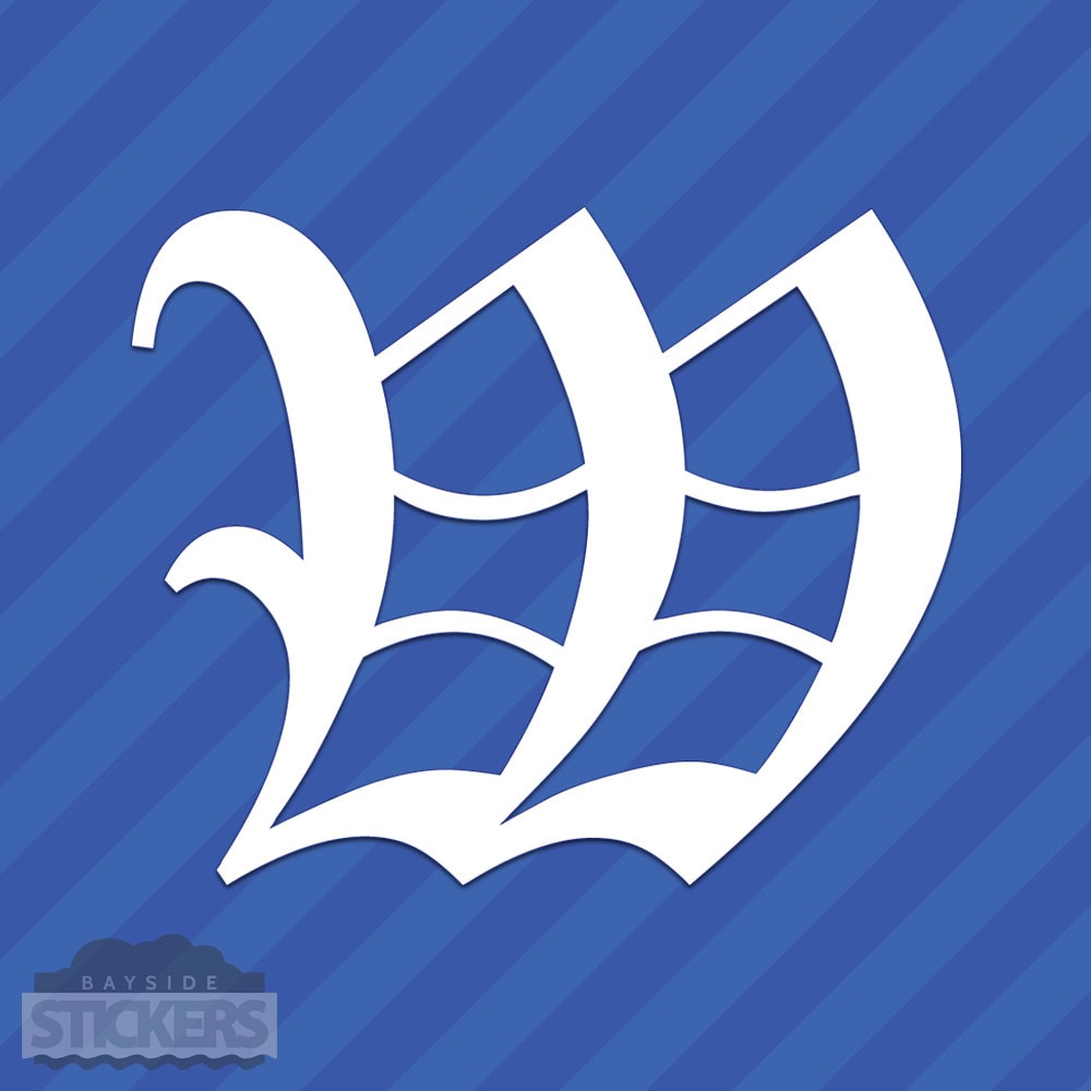 Old English Letter W Initial Vinyl Decal Sticker Diploma Font | Etsy