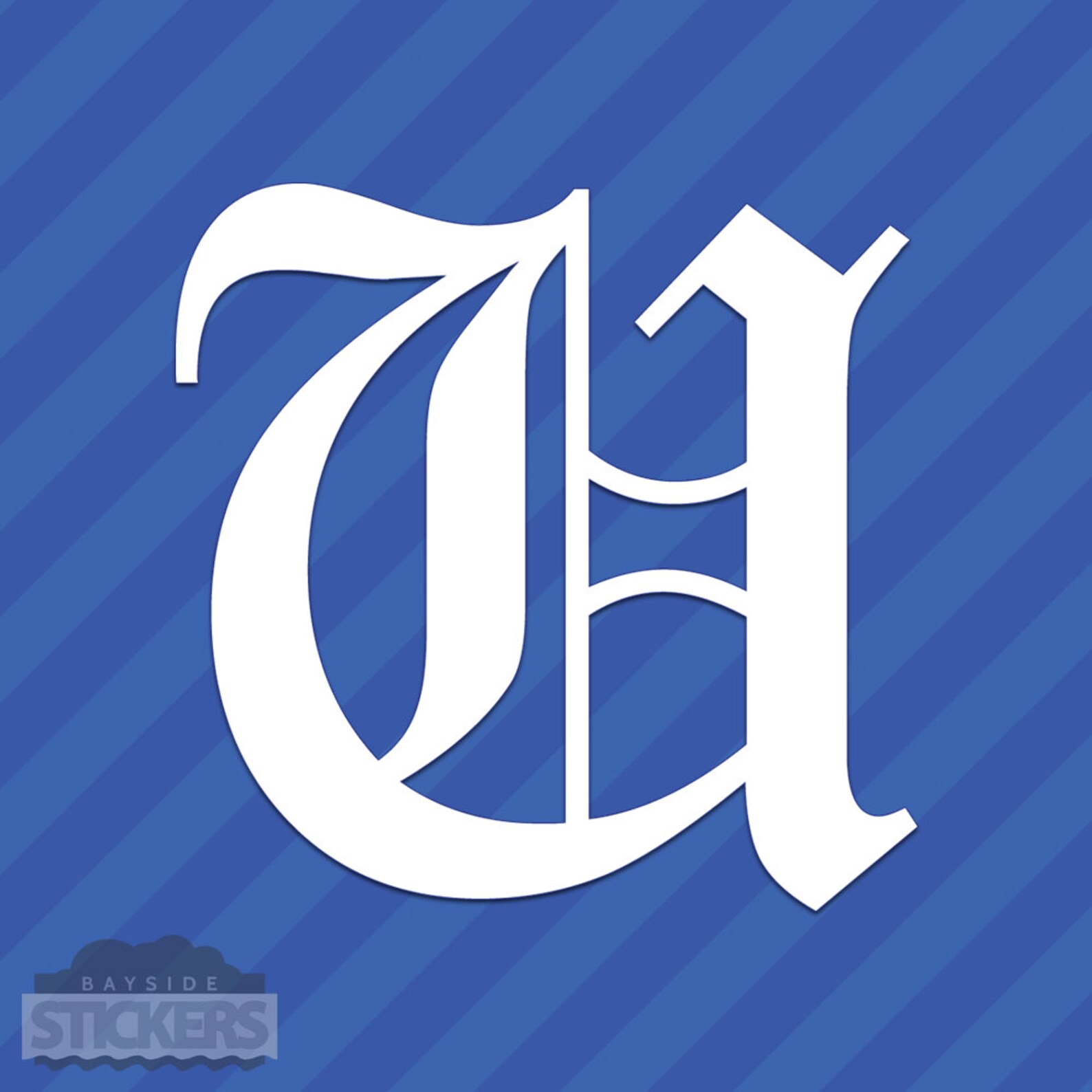 Old English Letter U Initial Vinyl Decal Sticker Diploma Font | Etsy