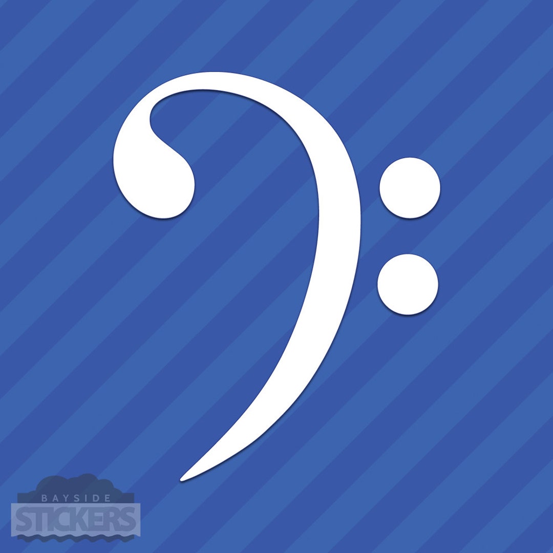 Bass Clef Music Note Vinyl Decal Sticker - Etsy