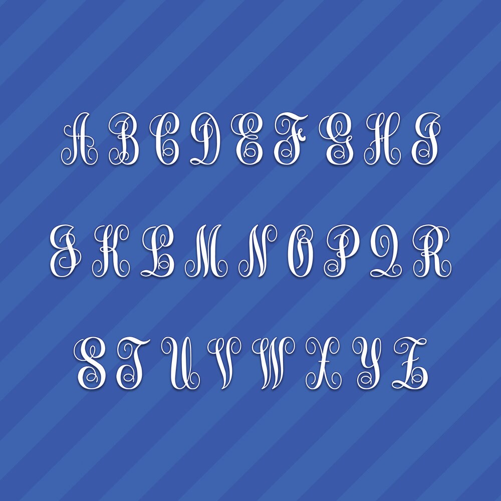 Single Letter Vine Monogram Initial Vinyl Decal Sticker - Etsy