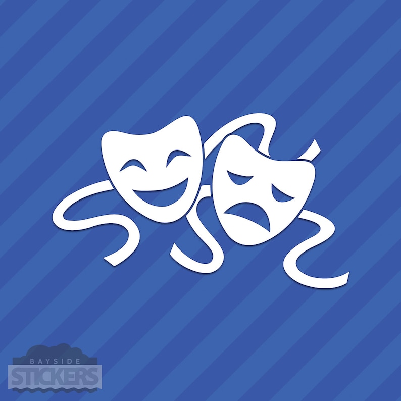 Comedy Tragedy Drama Theater Masks Vinyl Decal Sticker - Etsy