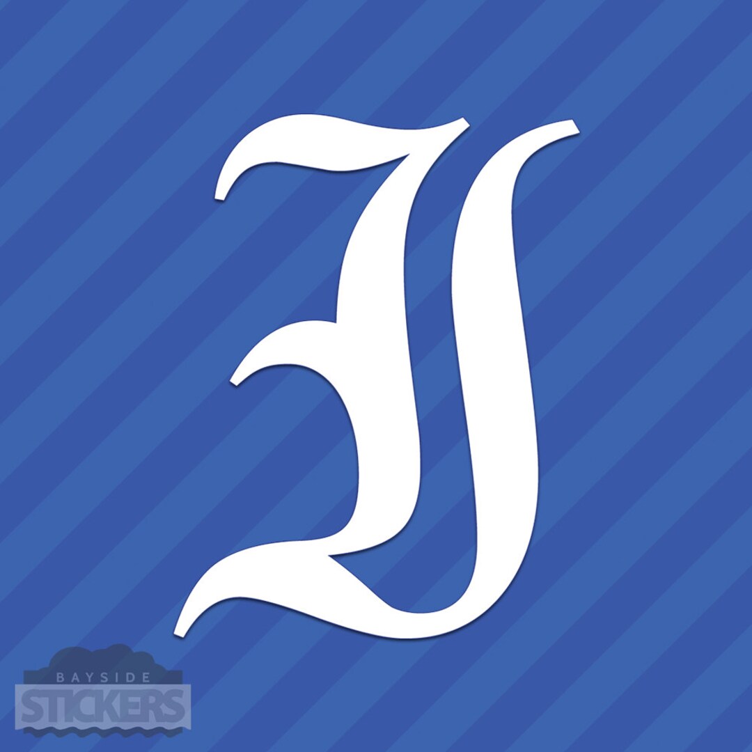 Old English Letter I Initial Vinyl Decal Sticker Diploma Font - Etsy