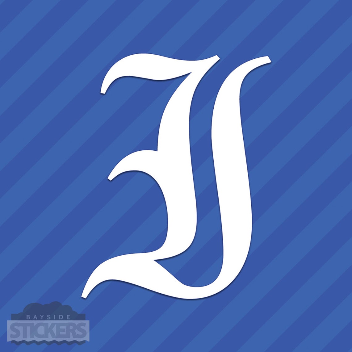 Old English Letter I Initial Vinyl Decal Sticker Diploma Font - Etsy
