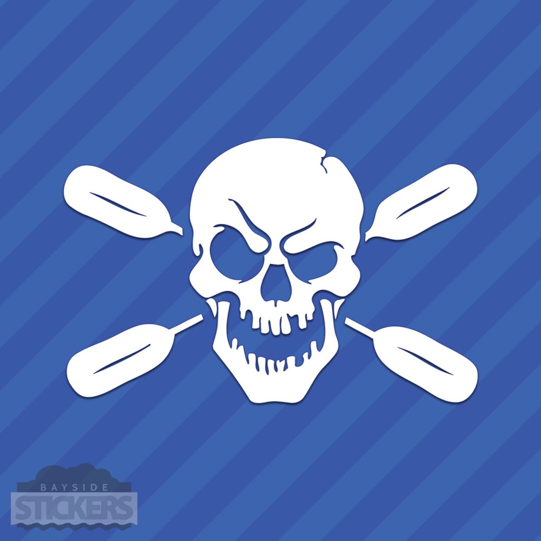 Skull Oars Vinyl Decal Sticker Kayak Canoe Paddles Pirates - Etsy