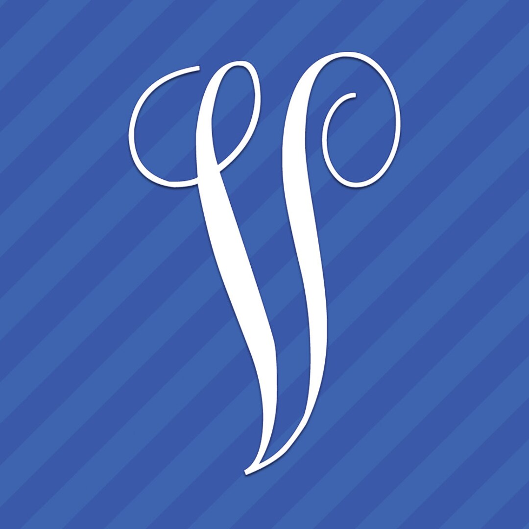 Vine Letter V Monogram Vinyl Decal Sticker - Etsy