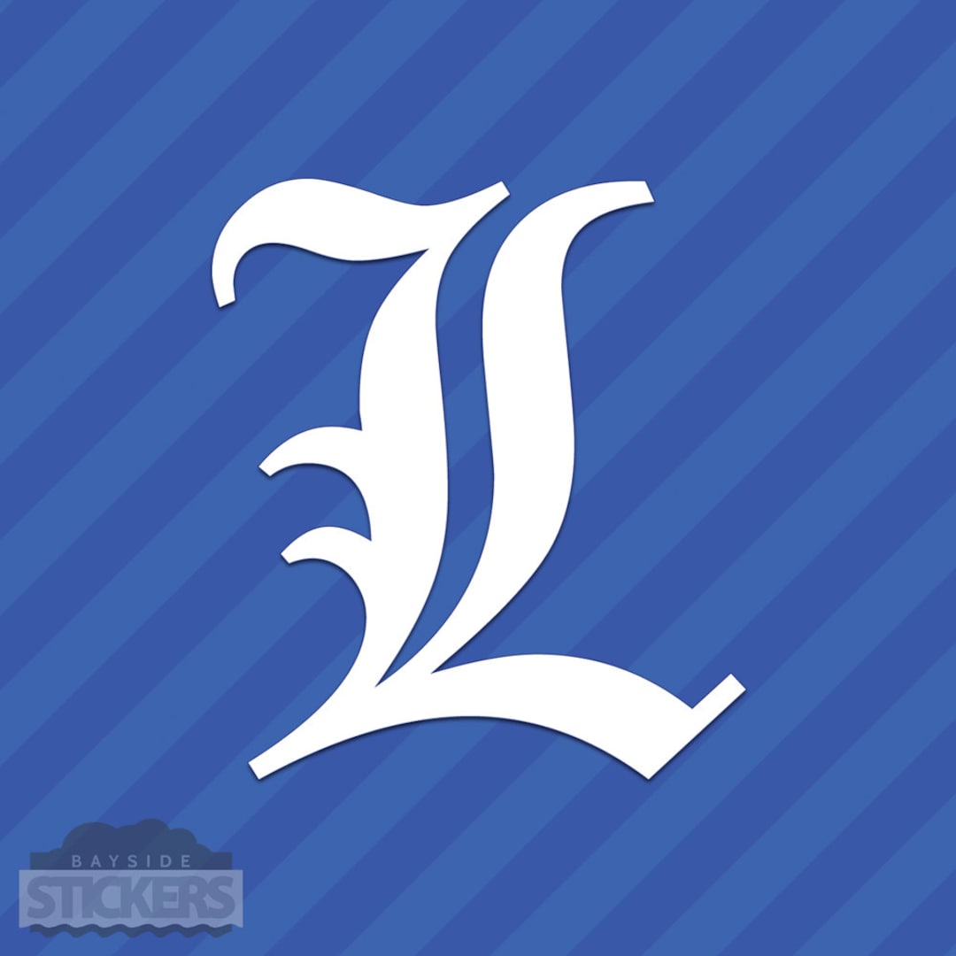 Old English Letter L Initial Vinyl Decal Sticker Diploma Font - Etsy