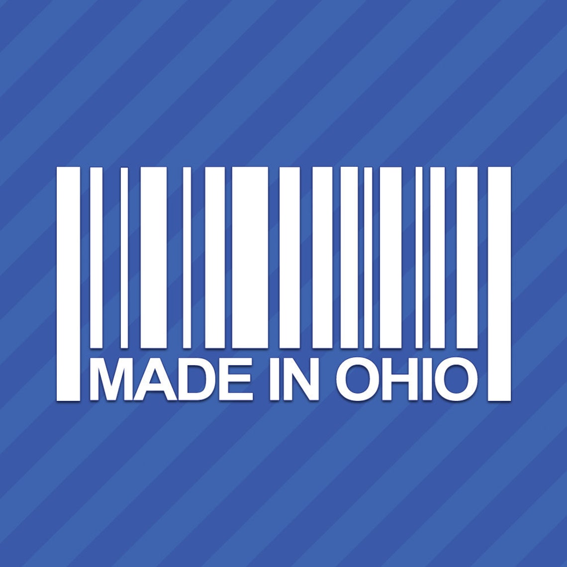 Made in Ohio Barcode Vinyl Decal Sticker - Etsy