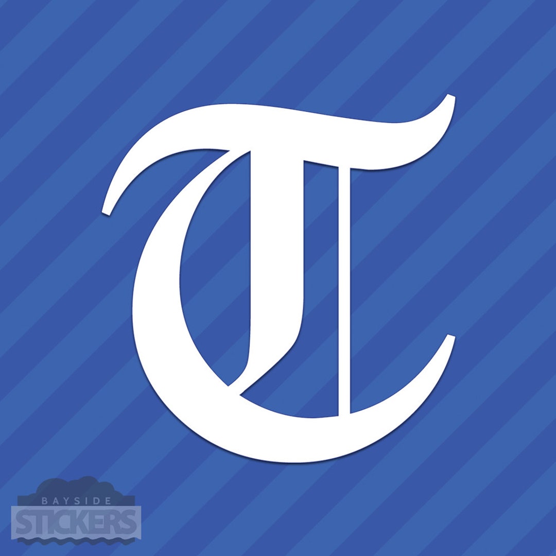 Old English Letter T Initial Vinyl Decal Sticker Diploma Font - Etsy