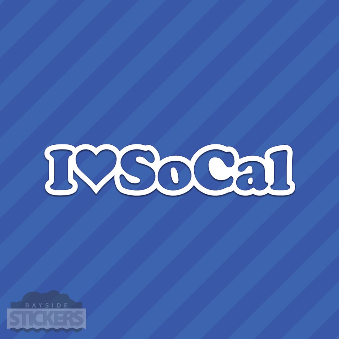 I Love Socal Heart Vinyl Decal Sticker Southern California Los Angeles ...