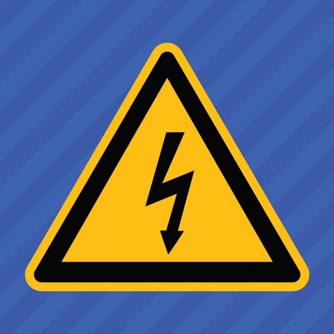 High Voltage Electrical Shock Hazard Warning Symbol Vinyl Decal Sticker ...