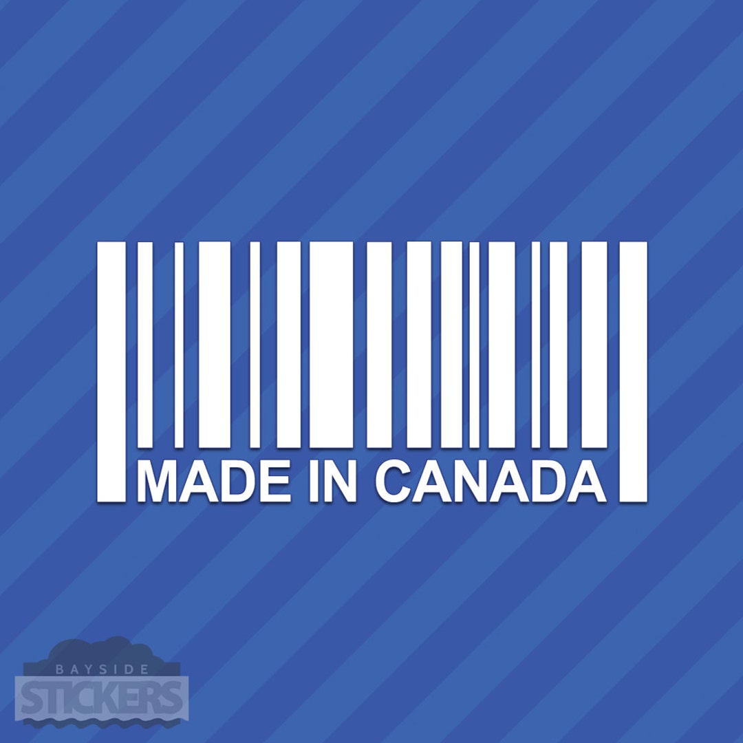 Made in Canada Barcode Vinyl Decal Sticker Canadian - Etsy