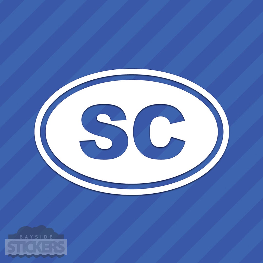 South Carolina SC Oval Vinyl Decal Sticker - Etsy